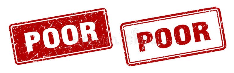 Poor Stamp Set. Poor Square Grunge Sign Stock Vector - Illustration of ...