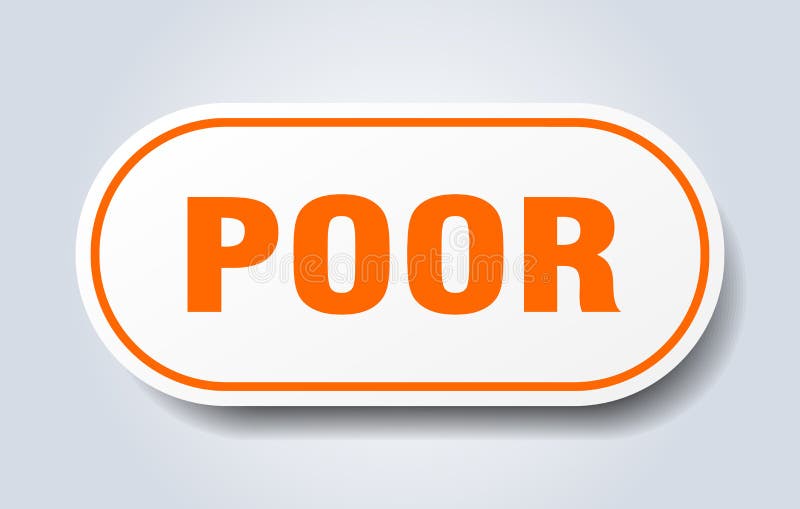 Poor sticker. stock vector. Illustration of button, paper - 158775798