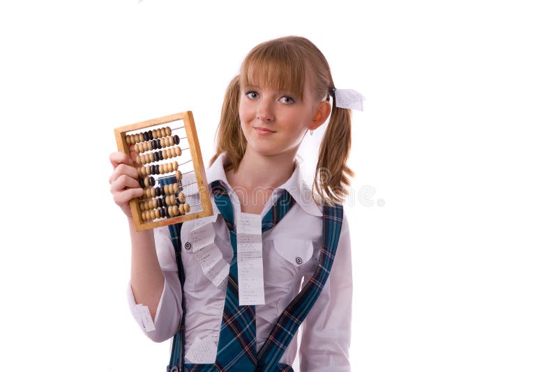 Poor student with abacus. stock photo. Image of children - 15025390