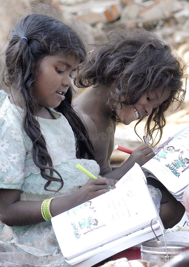 Indian Poor Children Studying