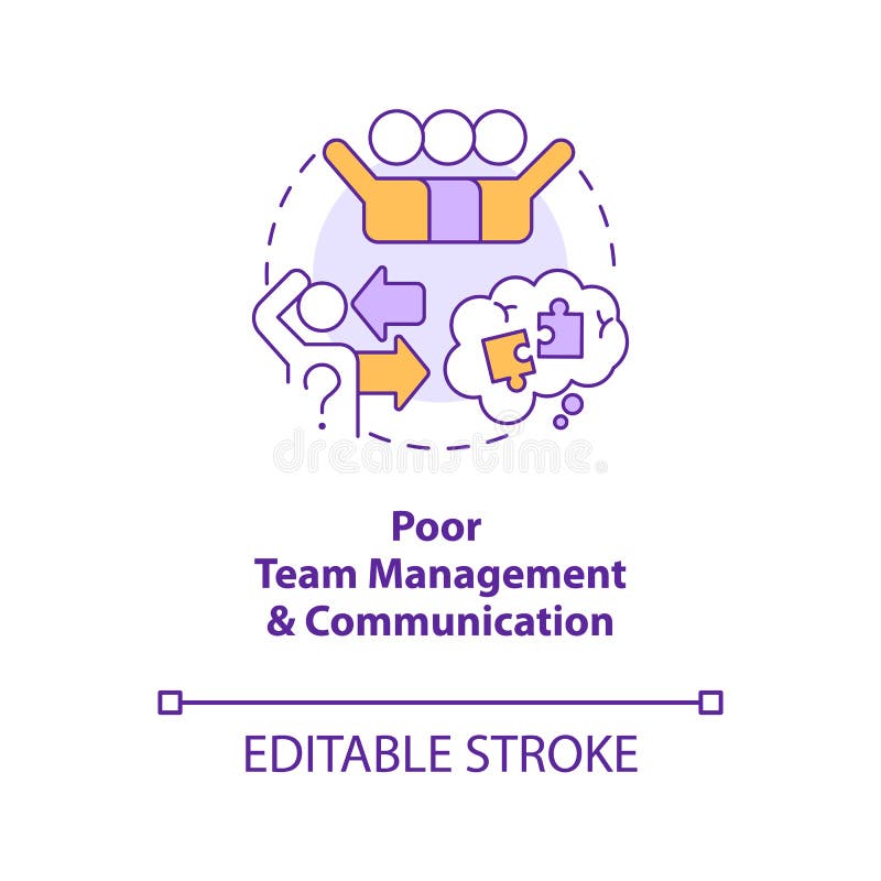 Poor Team Management and Communication Concept Icon Stock Vector ...
