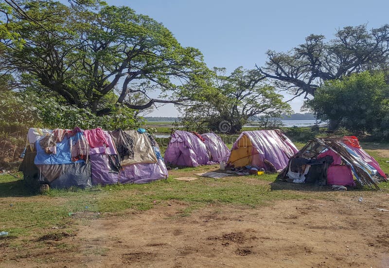 Poor tents stock photo. Image of sunny, bags, extreme - 145565842