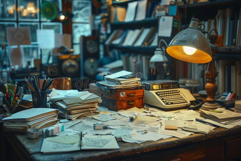 Poor Time Management, a Messy Desk, Covered in Stationery and Crumpled ...