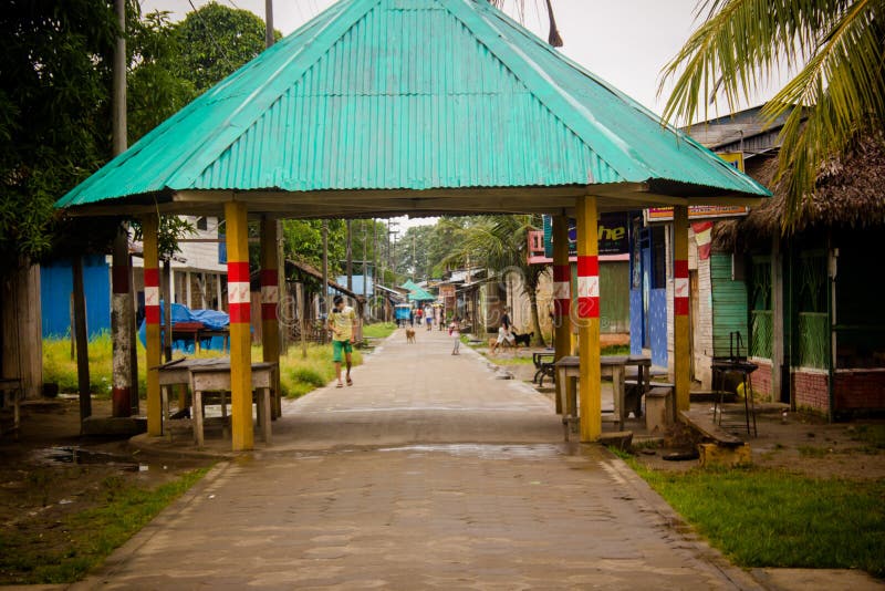 Poor town at Amazon jungle editorial photography. Image of jungle ...