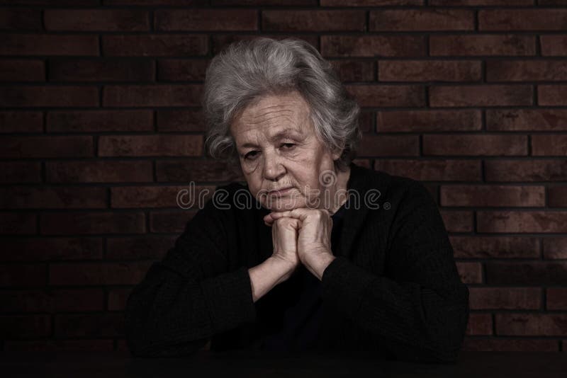 Poor Upset Woman Sitting at Table Stock Image - Image of mature, crisis ...