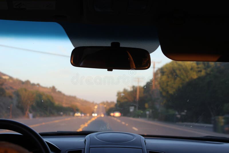 Poor Visibility on the Road in Fog Stock Image - Image of driving ...
