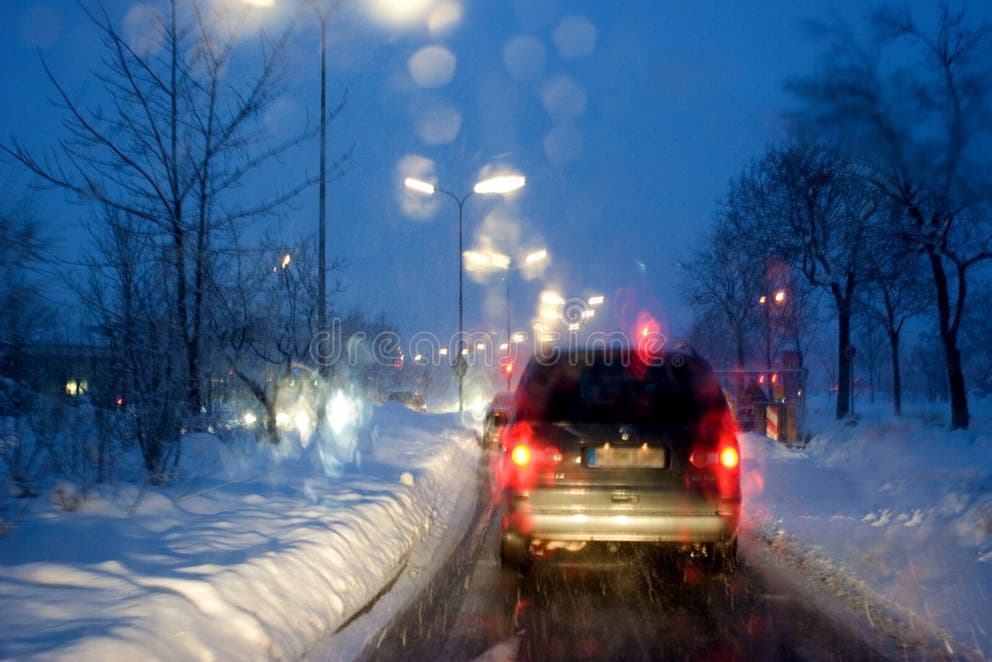 Poor Visibility through the Windshield in Rain and Snow, Munich Stock ...
