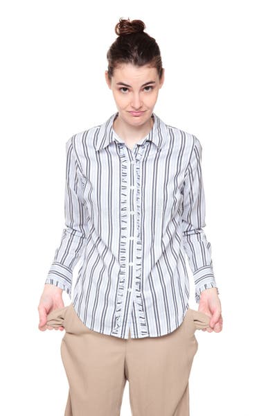 Poor - Woman with Turned Out Pockets Stock Photo - Image of woman ...