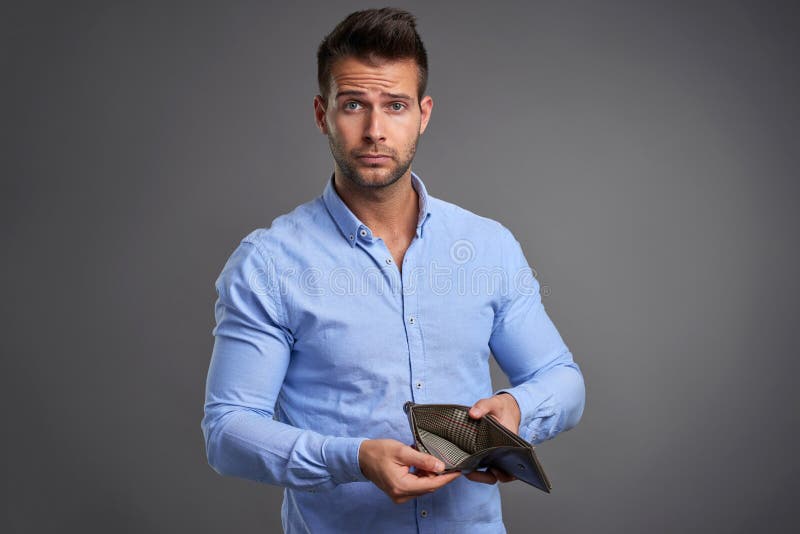 Poor young man stock photo. Image of cash, debt, person - 124407440