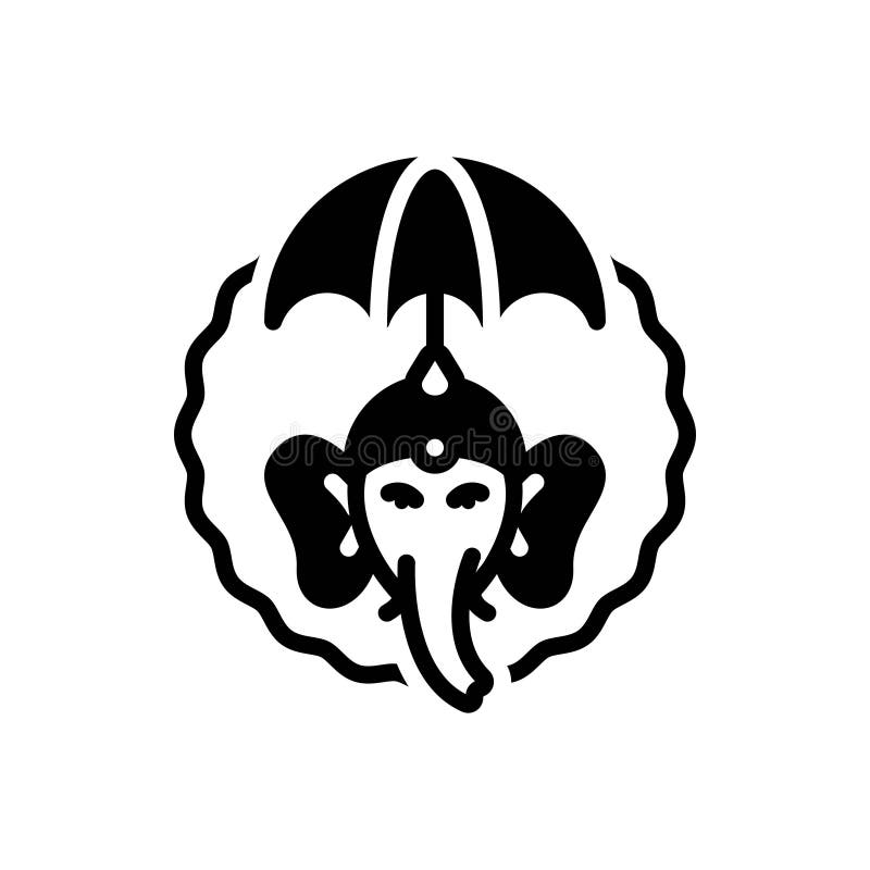 Black Solid Icon for Pooram, Kerala and Sacred Stock Illustration ...