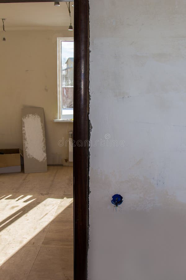Poorly Installed Casing at Doorway in a Building Stock Image - Image of ...