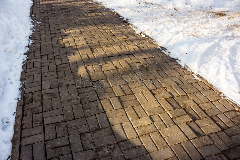 Poorly Laid Paving Slabs after Winter Stock Photo - Image of pavement ...
