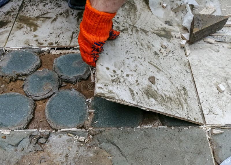 Poorly Laid Tile. Consequences of Work of Unscrupulous Builders Stock ...