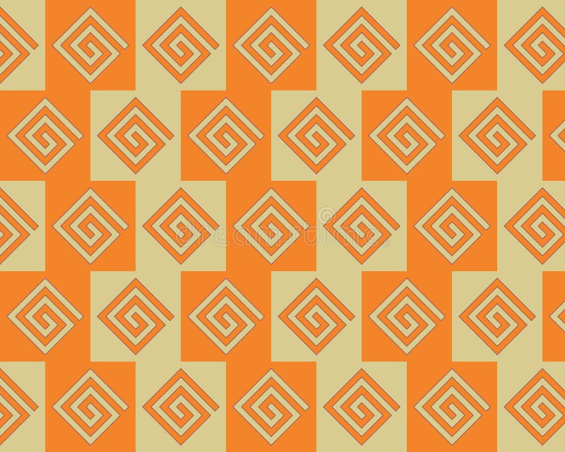 Pop Art Alternate Greeks Pattern Orange Yellow Stock Illustration ...