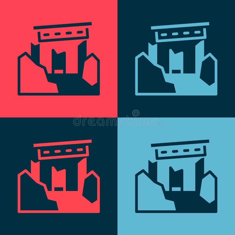 Two Color Ruins Vector Icon from Nature Concept. Isolated Blue Ruins ...