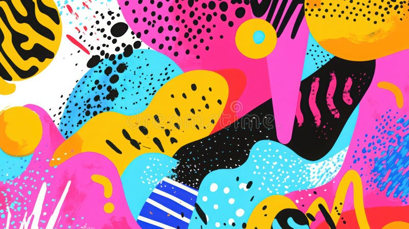 Pop Art Background with Bright Color and Simple Shapes. AI Generated ...