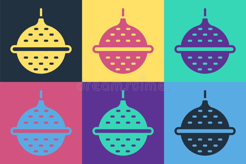 Pop Art Ball Tea Strainer Icon Isolated on Color Background. Vector ...
