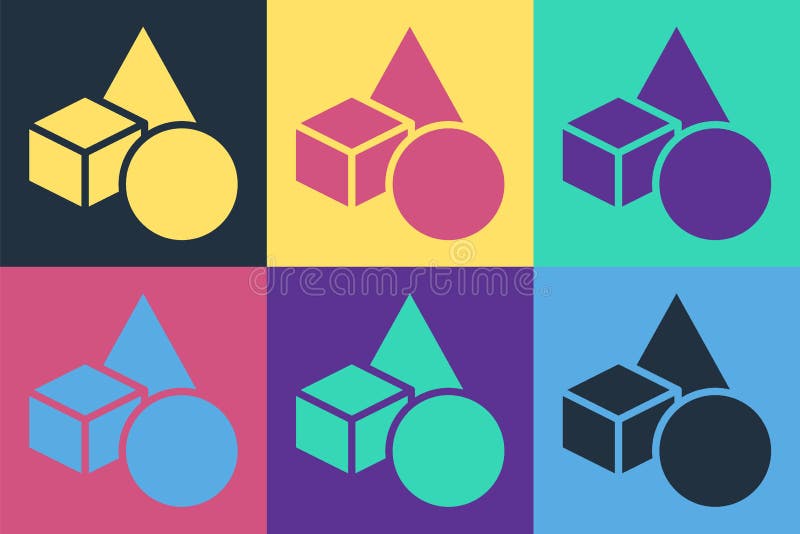 Solid Color Geometric Shapes Stock Illustrations – 573 Solid Color ...