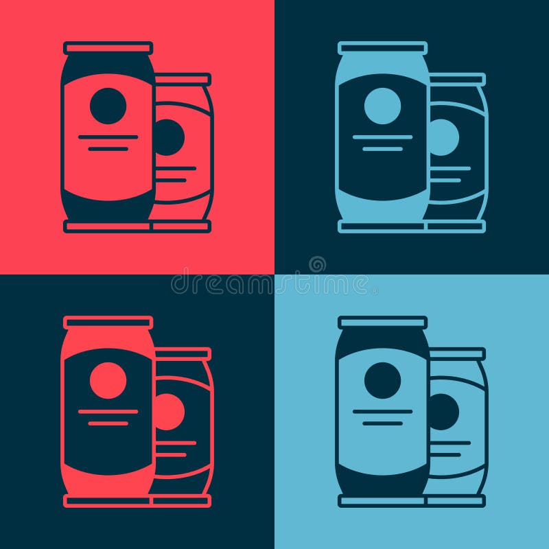Pop Art Beer Can Icon Isolated on Color Background. Vector Stock Vector ...