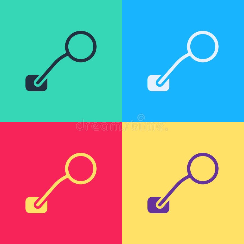 Pop Art Bicycle Rear View Mirror Icon Isolated on Color Background ...