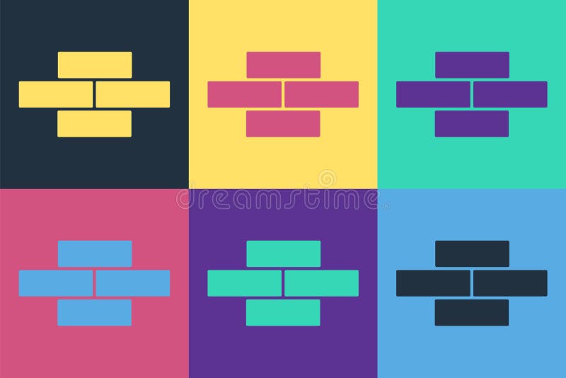Pop Art Bricks Icon Isolated on Color Background. Vector Stock Vector ...