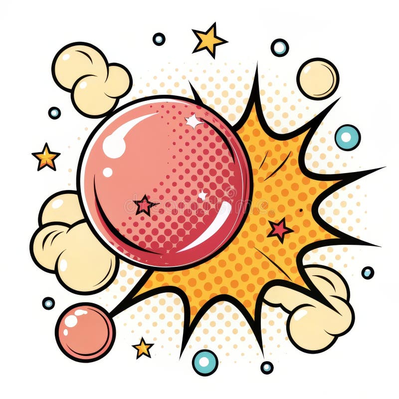 Pop Art Bubble Gum Explosion Vector Illustration, Comic Book Style ...