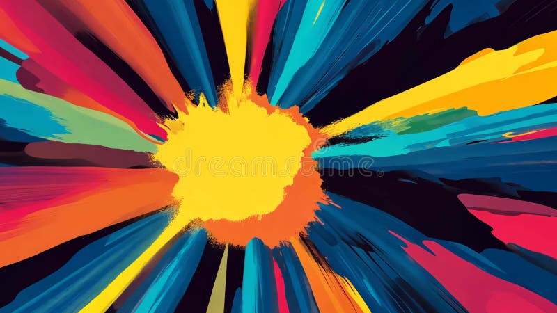 Pop Art Burst of Colors Dynamic Explosion Poster Background. Generated ...