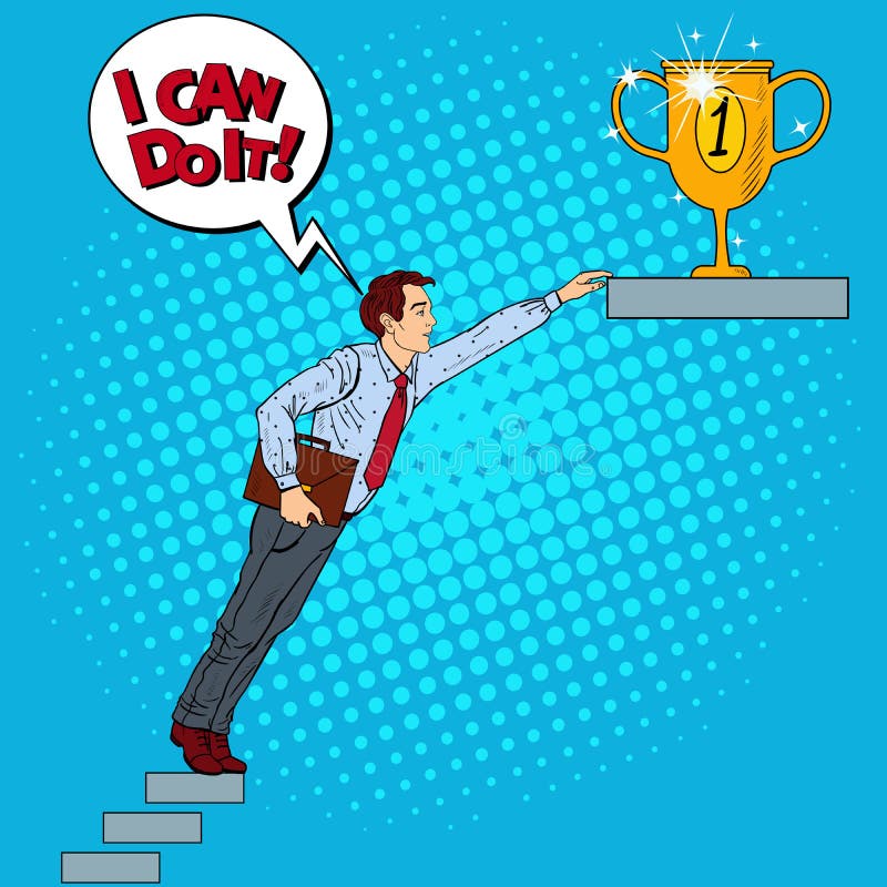 Pop Art Businessman Hard Trying To Reach the Goal Stock Vector ... Pop Art Businessman Hard Trying To Reach the Goal Stock Vector ...