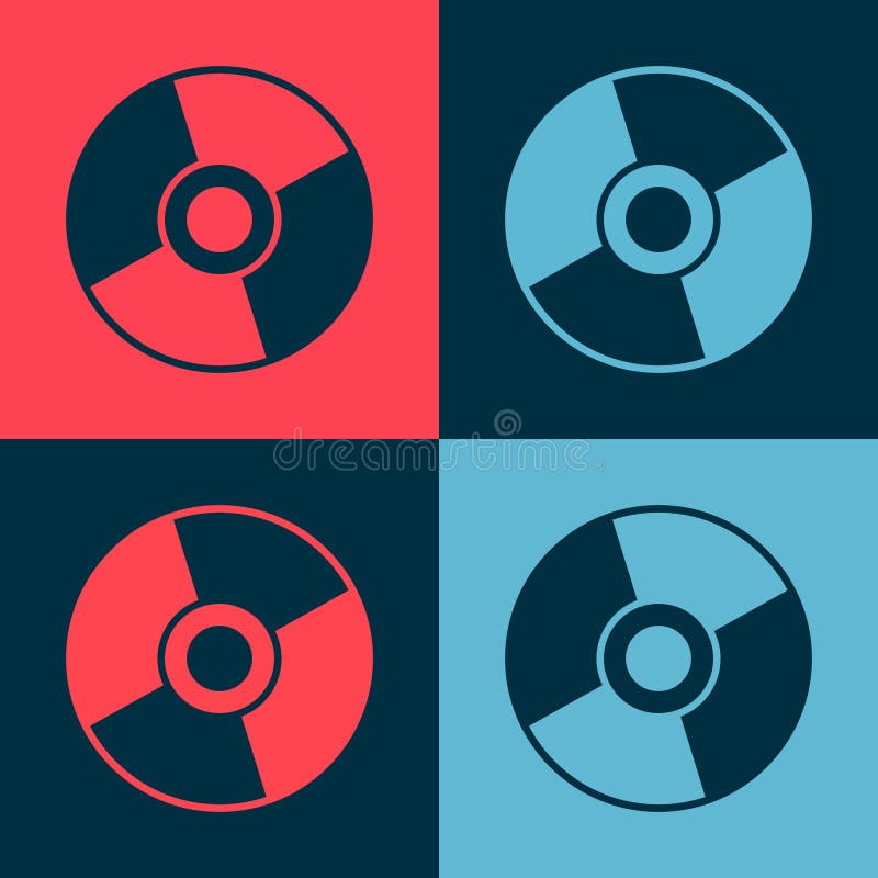 Pop Art CD or DVD Disk Icon Isolated on Color Background. Compact Disc ...