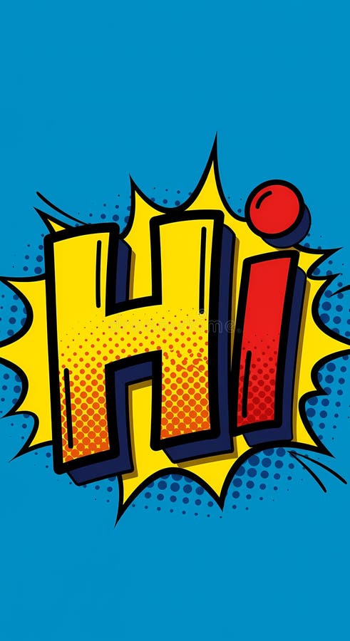 Pop Art Colorful Comic Book Style Word on Abstract Background. Vector ...