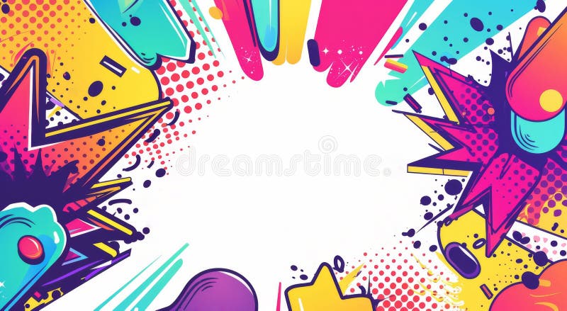 Pop Art Colorful Comic Explosion Banner with Copy Space Stock Image ...