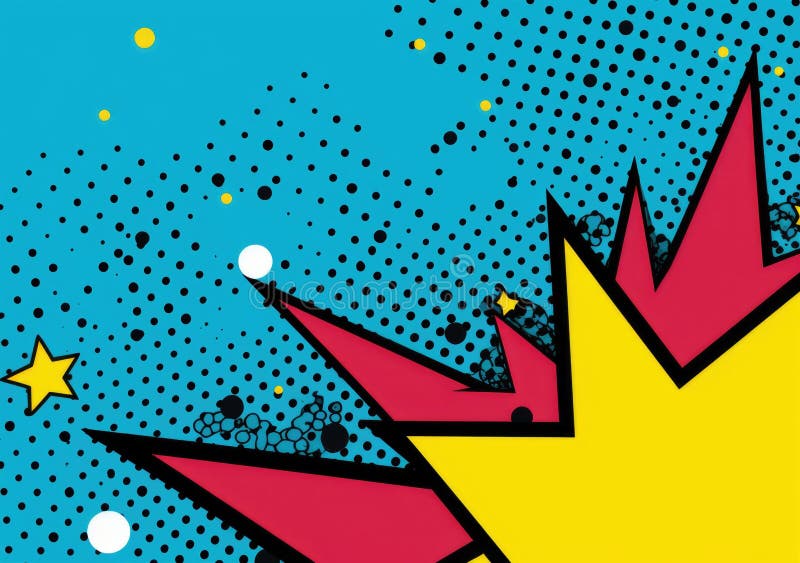 Pop Art Comic Background Lightning Blast Halftone Dots. Cartoon Stock Illustration ...