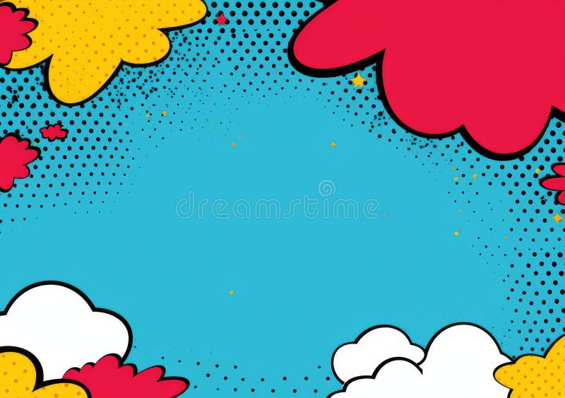 Pop Art Comic Background Lightning Blast Halftone Dots. Cartoon Stock ...