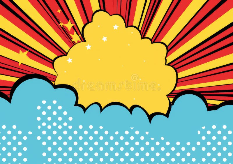 Pop Art Comic Background Lightning Blast Halftone Dots. Cartoon Stock ...