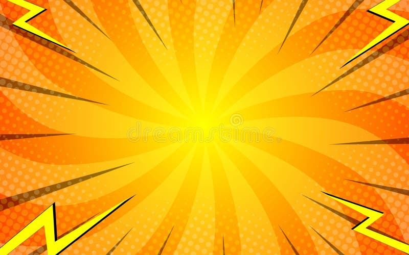 Halftone Lightning Explosion Pop Art Comic Background. Cartoon Vector ...