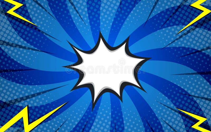 Halftone Lightning Explosion Pop Art Comic Background. Cartoon Vector ...