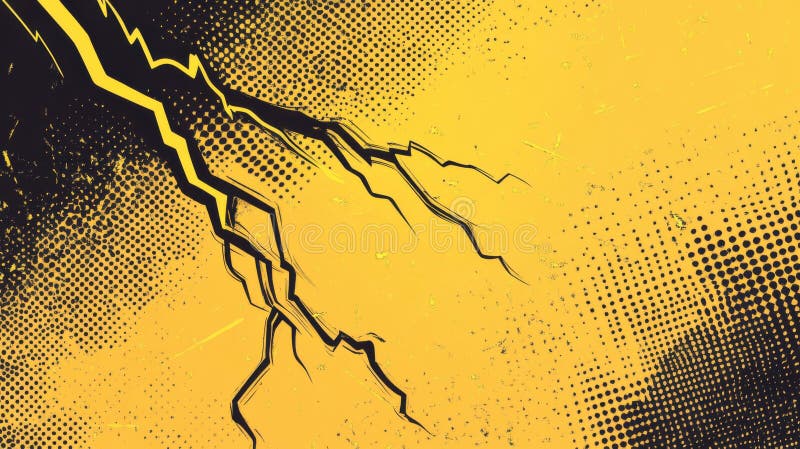 Pop Art Comic Background with Thunder Flash. Yellow Comic Design with ...