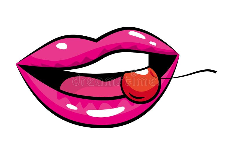 Lips biting a candy stock vector. Illustration of holiday - 149193695