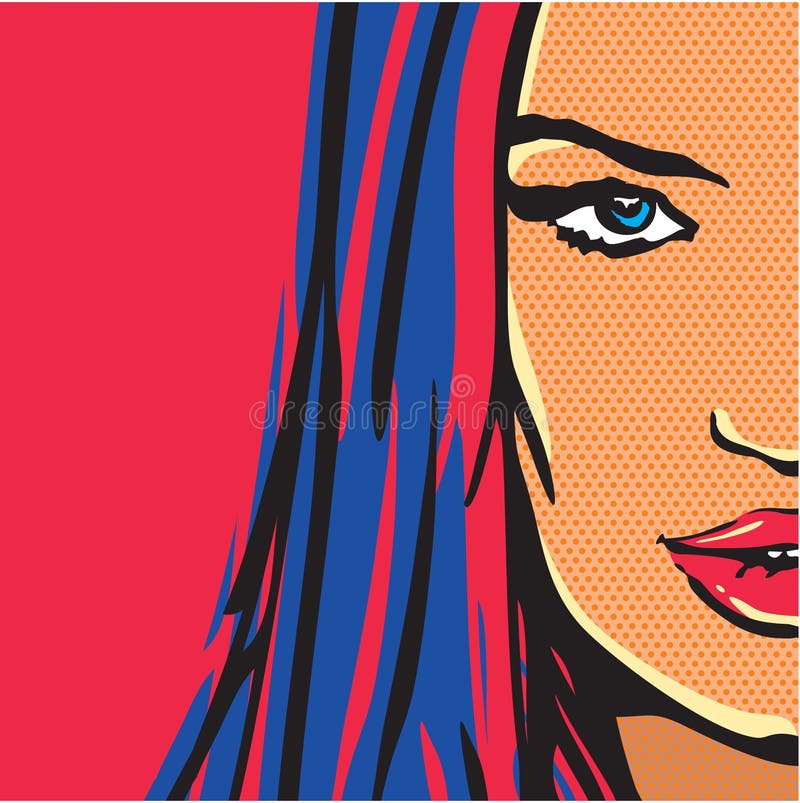 Pop art comic woman stock vector. Illustration of equal - 112698727