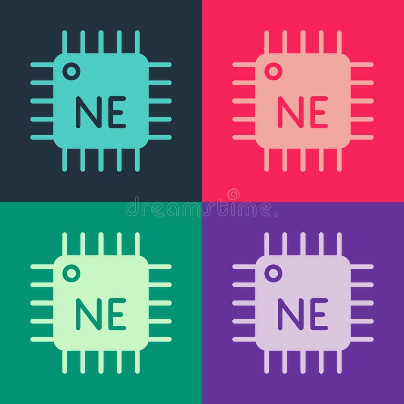 Pop Art Computer Processor with Microcircuits CPU Icon Isolated on ...