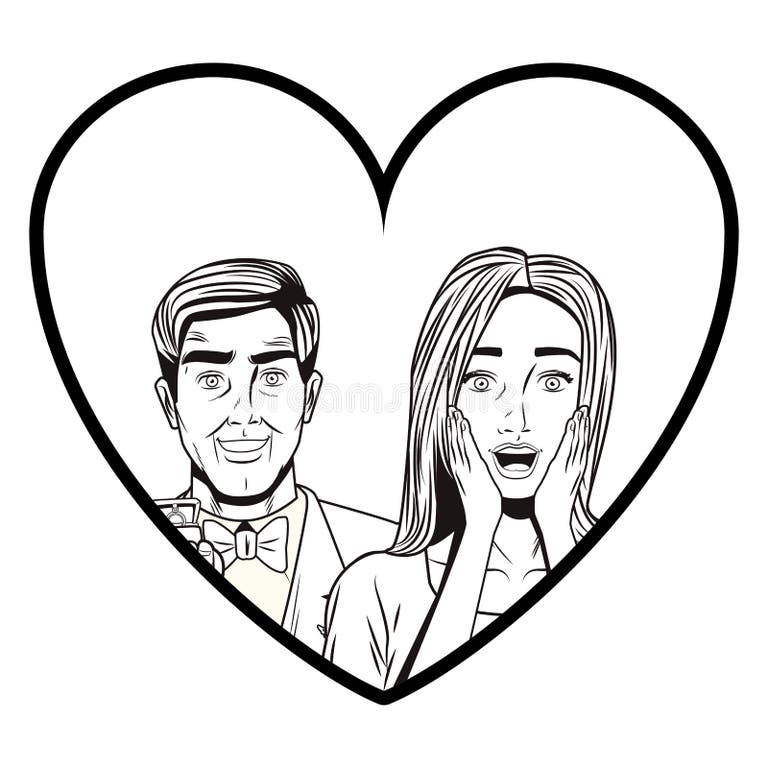 Cartoon Proposal Pop Art Stock Illustrations 98 Cartoon Proposal Pop