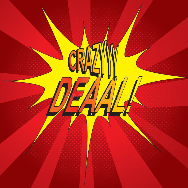 Pop Art Crazy Deal. Vector Illustration Decorative Design Stock Vector ... Pop Art Crazy Deal. Vector Illustration Decorative Design Stock Vector ...