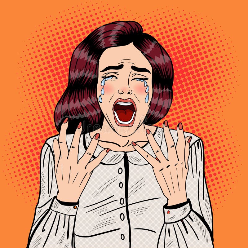 Pop Art Woman Crying