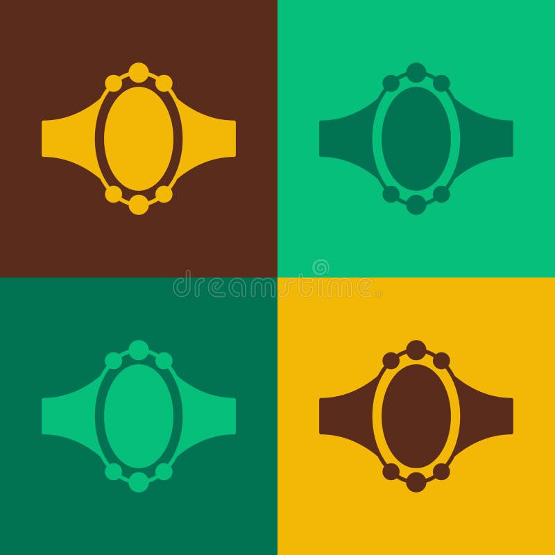 Pop Art Diamond Engagement Ring Icon Isolated on Color Background ...