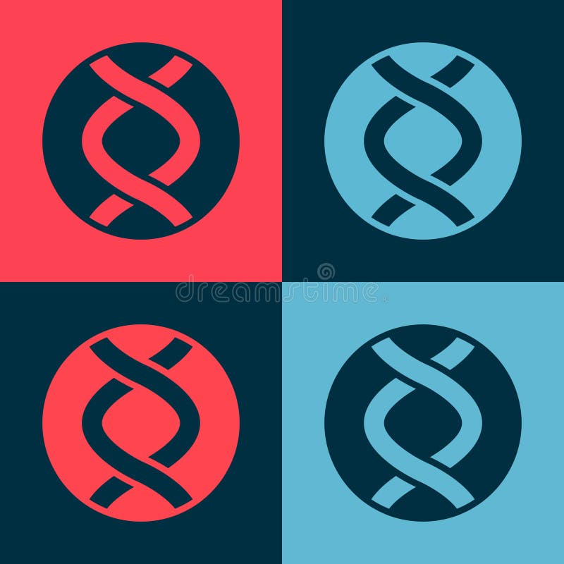 Pop Art DNA Symbol Icon Isolated on Color Background. Genetic ...