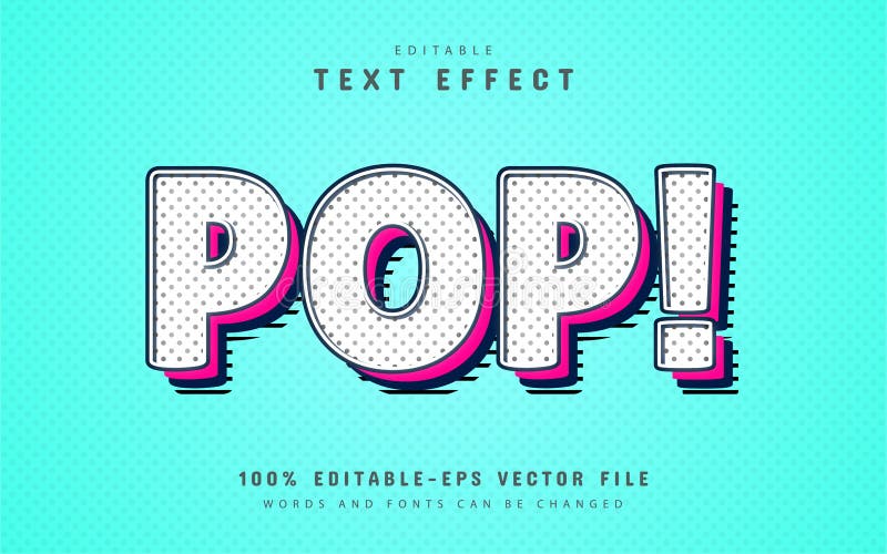 Pop Text Effect Editable Design Stock Vector - Illustration of ...