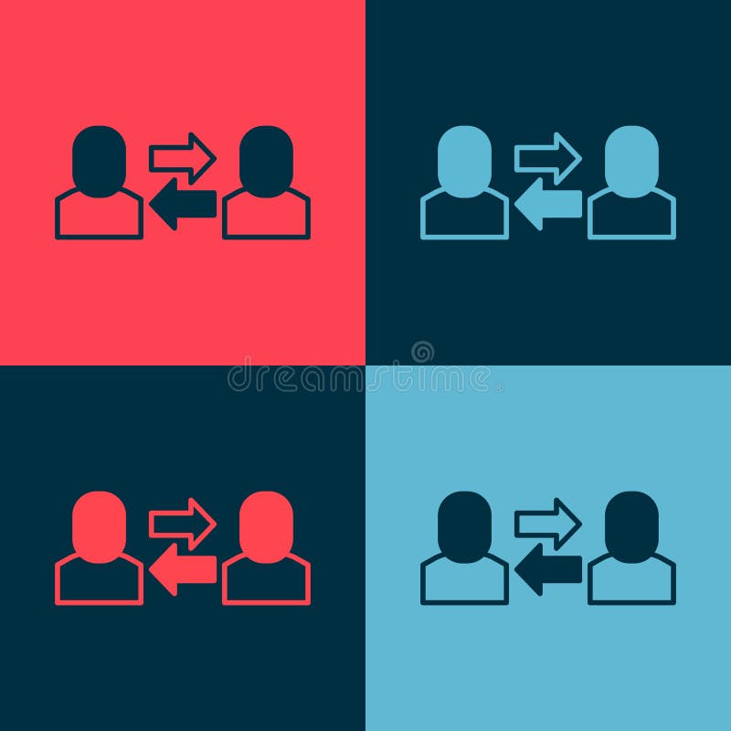 Pop Art Exchange Work Icon Isolated on Color Background. Information ... Pop Art Exchange Work Icon Isolated on Color Background. Information ...