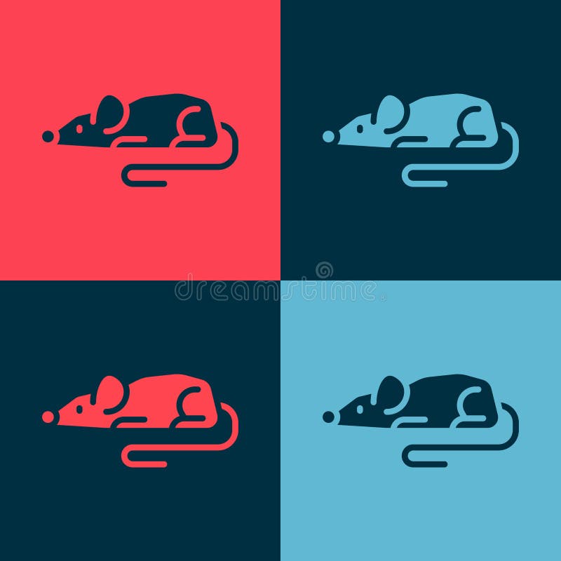 Pop Art Experimental Mouse Icon Isolated on Color Background. Vector ...