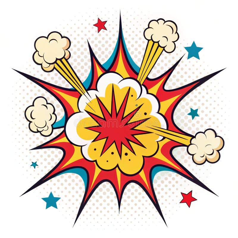 Pop Art Explosion Comic Book Style, Radial Design, Vector Illustration ...
