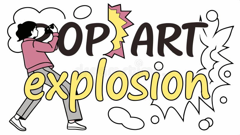 Pop Art Explosion Typography, Vibrant Text, Artistic Style, and Dynamic ...